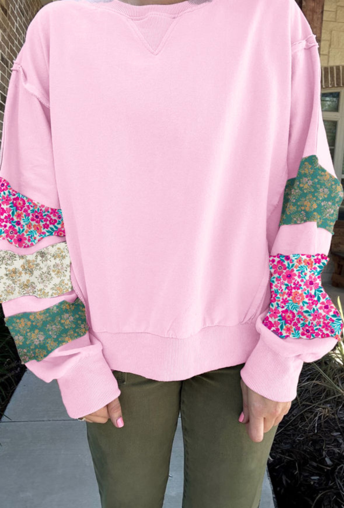 Pink Patches Pullover – The Bug House OH